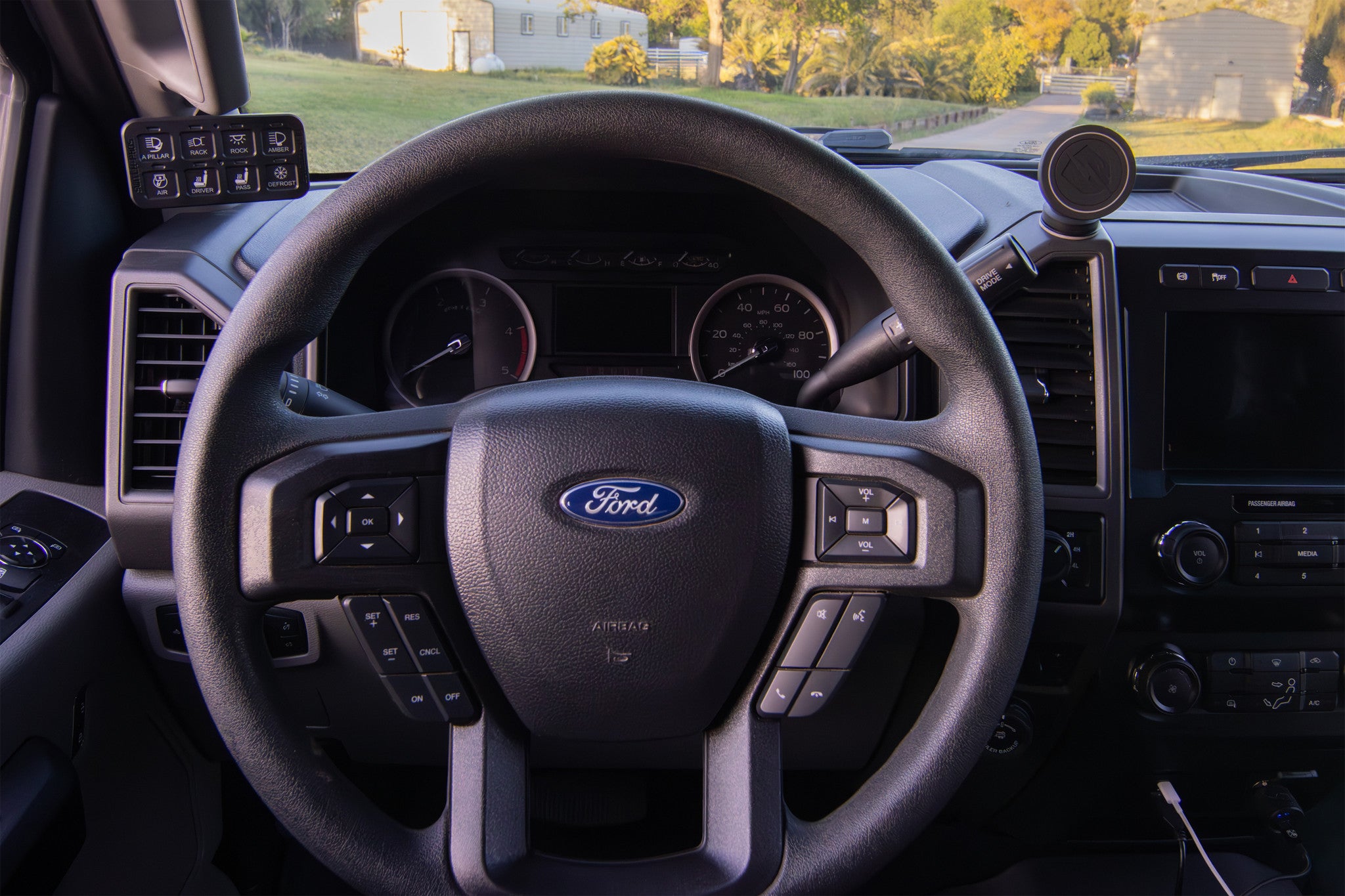 2017-Current Ford Super Duty A-Pillar Kit; Switch Panel and Power Modu