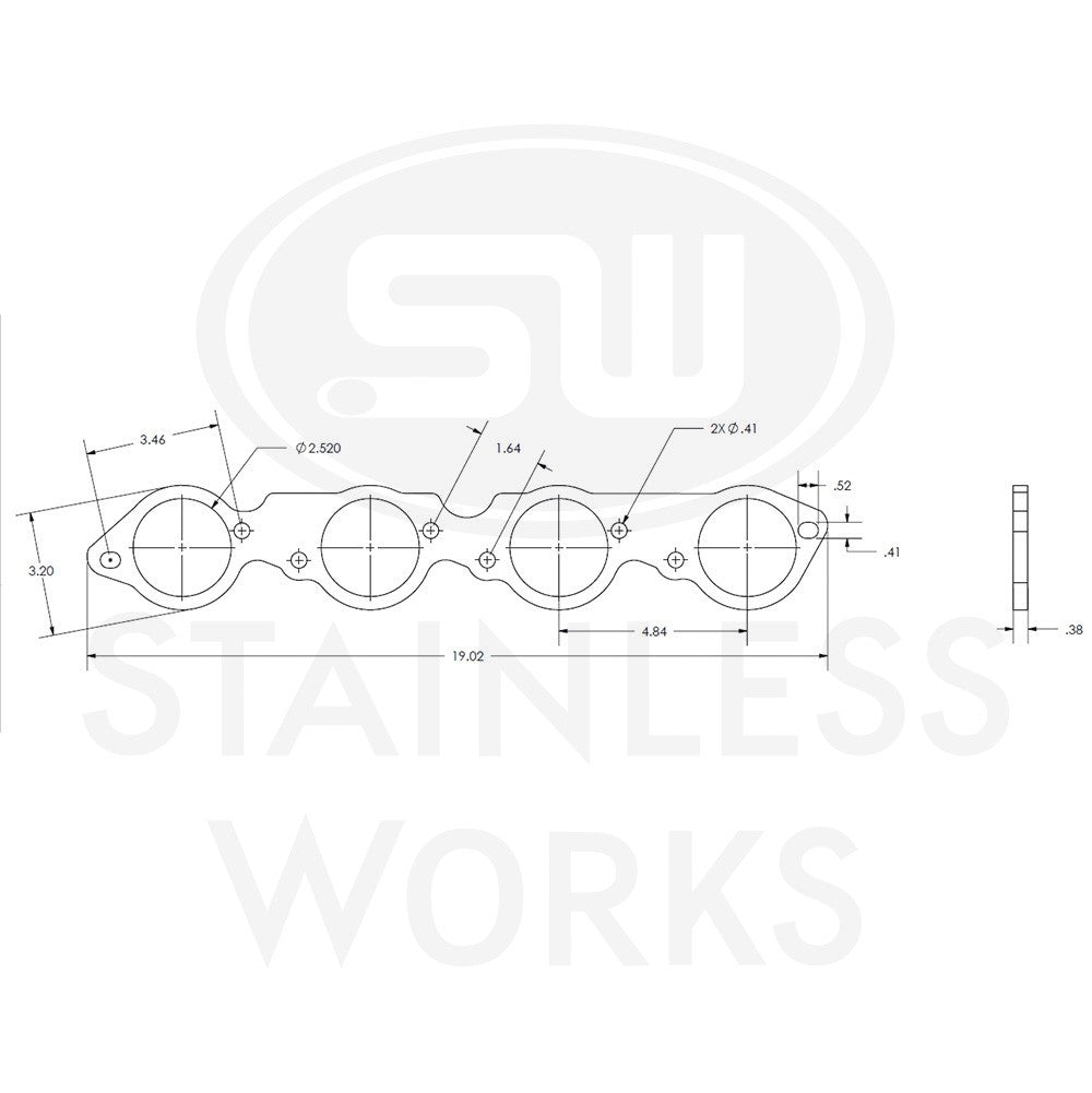 Stainless Works Header Flange BBC 2-1/2" Port