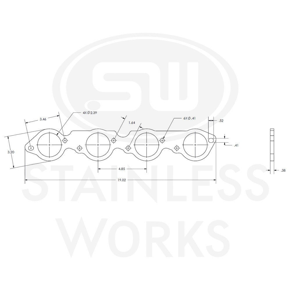 Stainless Works Header Flange BBC 2-3/8" Port