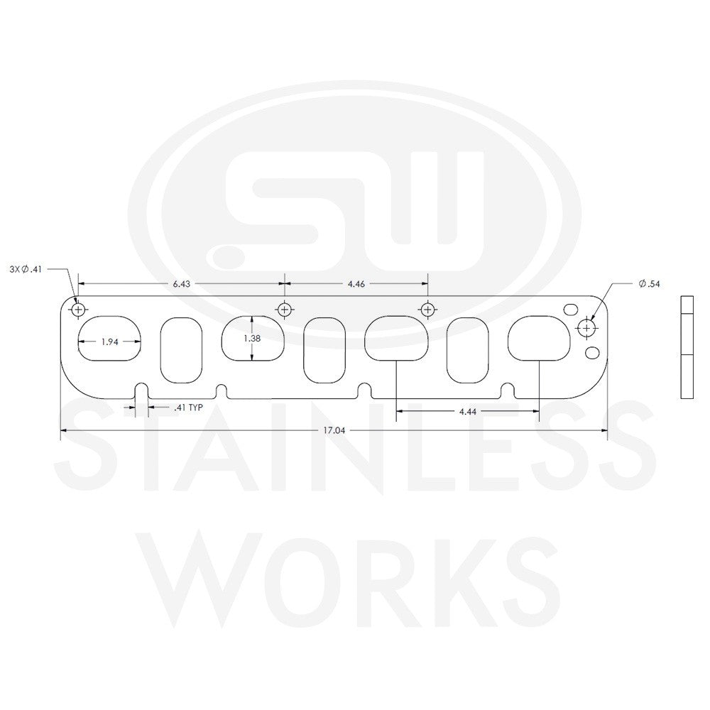 Stainless Works Header Flange Hemi 1-3/4" D Port